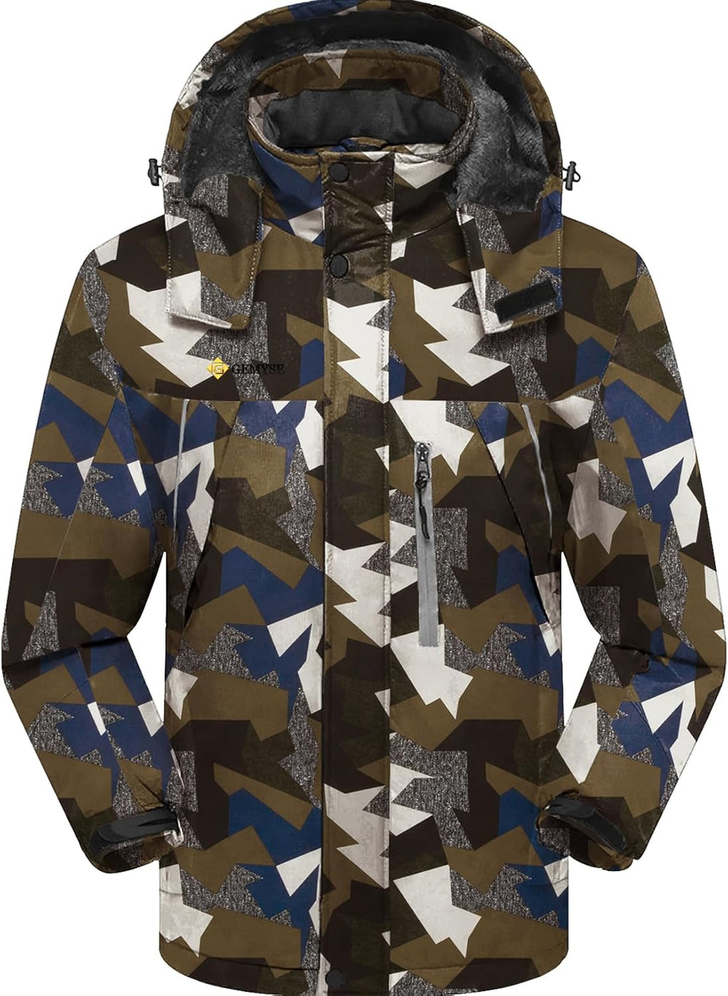 Men'S Windproof Ski Jacket Warm Raincoats Snowboarding Hooded Parka wi ...